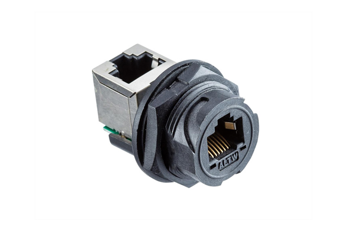 Amphenol LTW IP67 Panel RJ45 Rt Angle F/F Lock type Unmated Waterproof ...